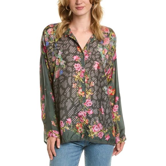 Johnny Was | Tops | Johnny Was Rosey Silk Blouse | Poshmark
